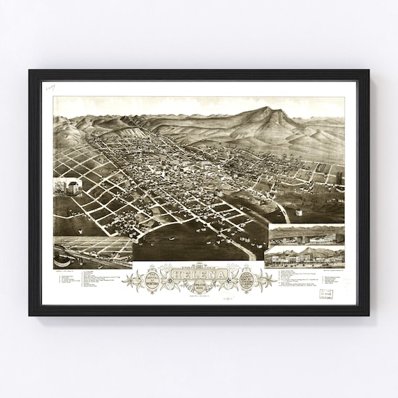 Helena Map 1883 Old Map of Helena Montana Art Vintage Print - Etsy