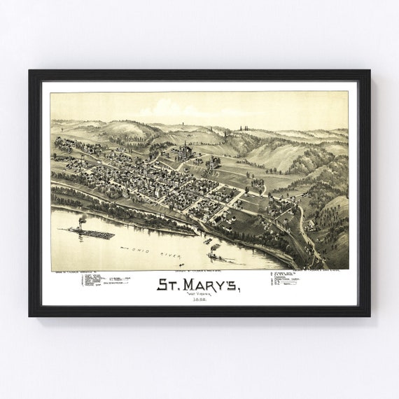 St. Mary's Map 1899 Old Map of St. Mary's West - Etsy