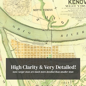 Kenova Map 1890 Old Map of Kenova West Virginia Art Vintage Print ...