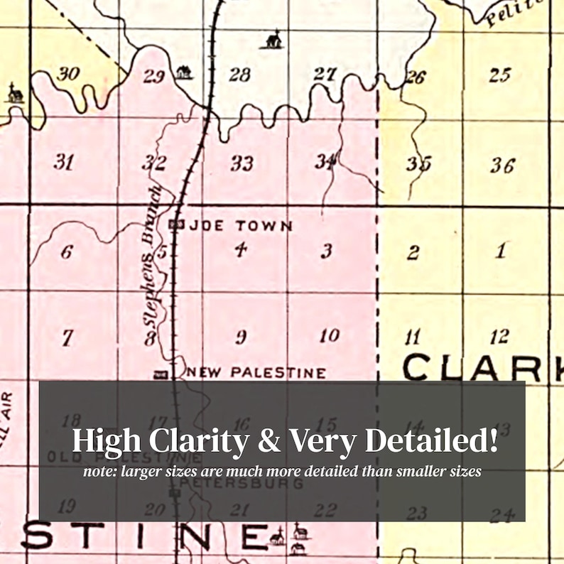 Cooper County Map 1897, Vintage Cooper County Map, Old Cooper County ...