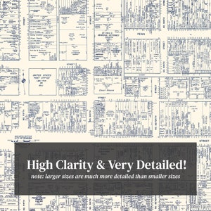 Reading Map 1950 Old Map of Reading Business Section Pennsylvania Art ...
