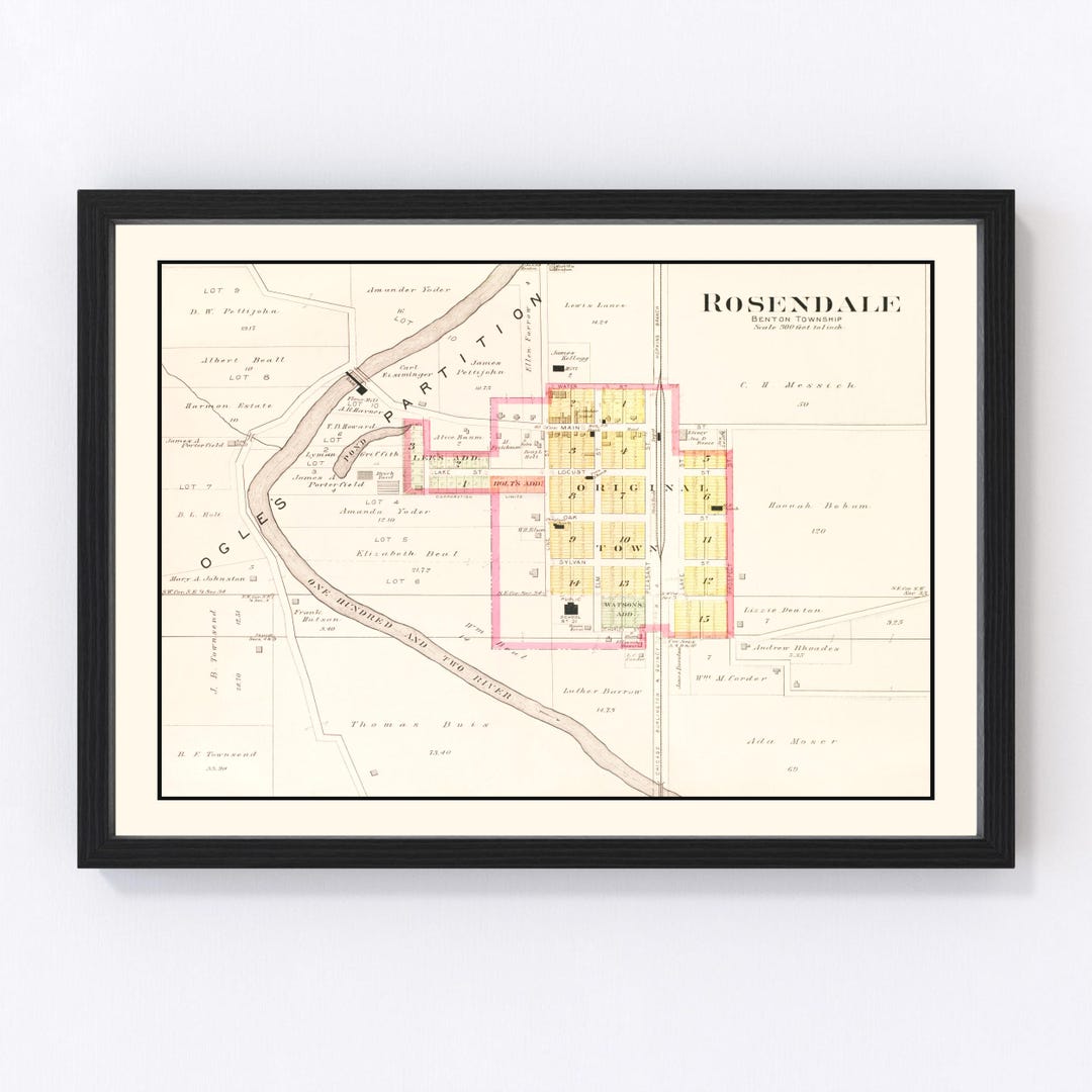 Rosendale Map 1909 Old Map of Rosendale Missouri Art Vintage Print ...