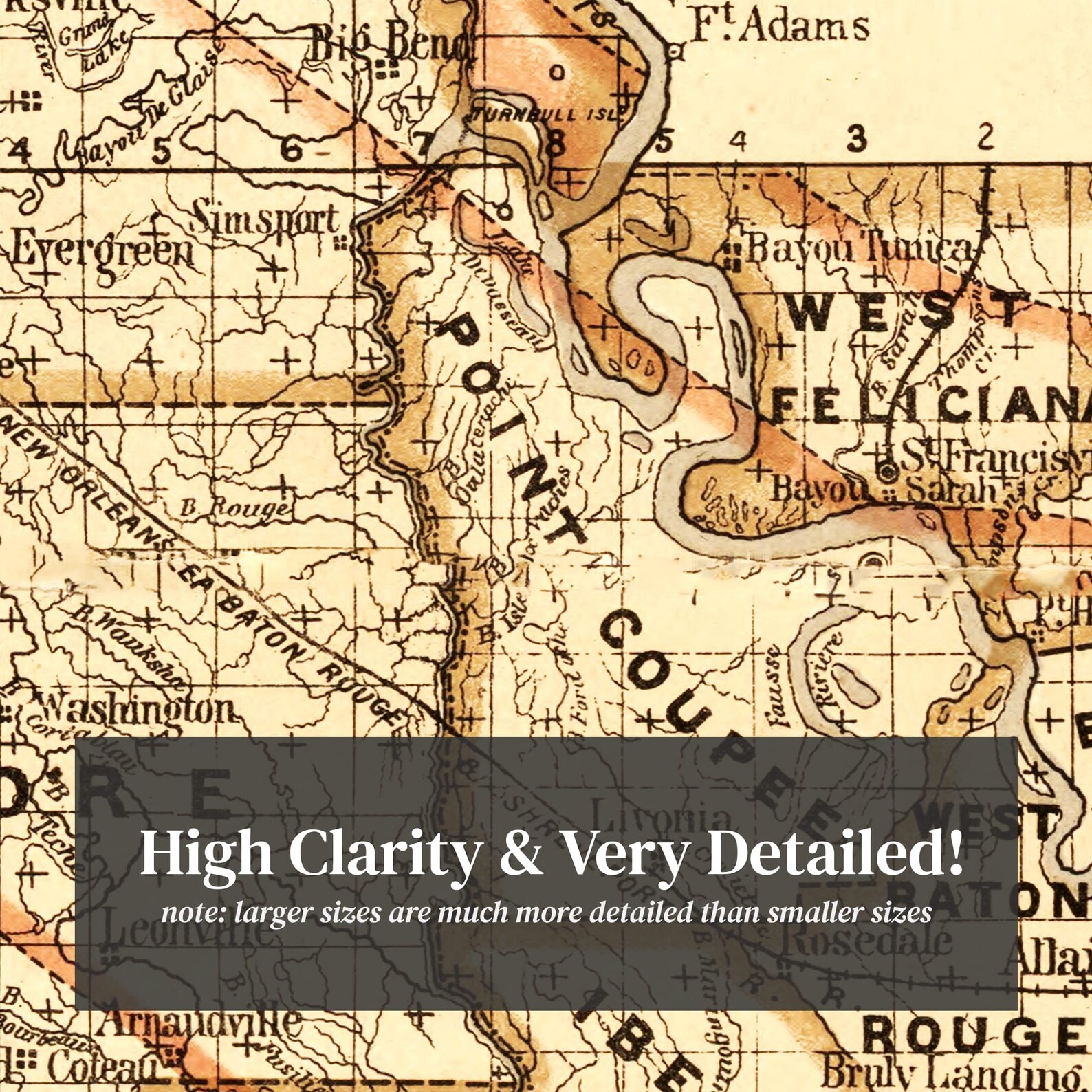 Louisiana Map 1876 Old Map of Louisiana Art Vintage Print - Etsy