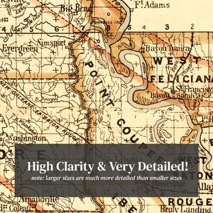 Louisiana Map 1876 Old Map of Louisiana Art Vintage Print Framed Wall ...