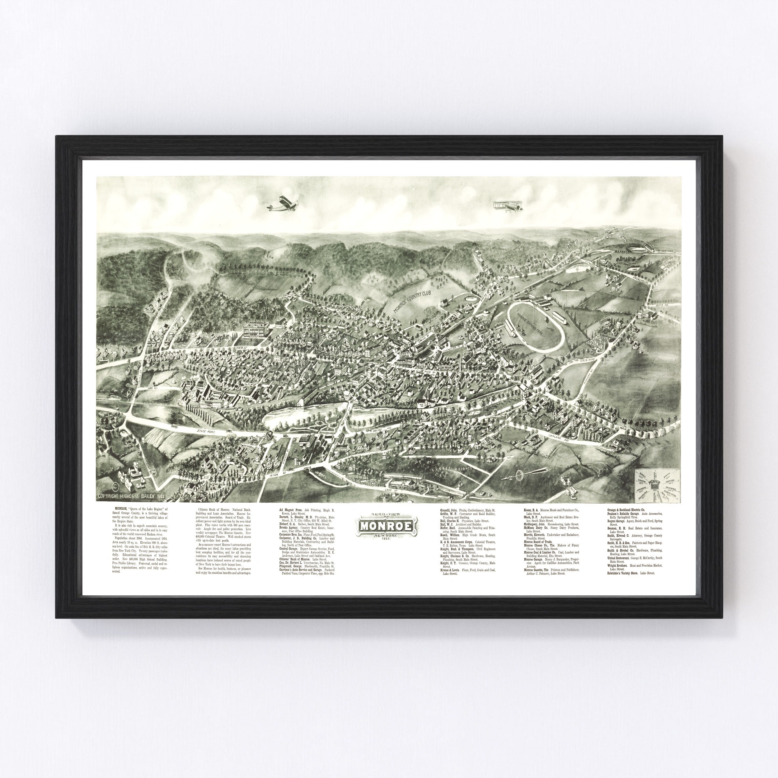 Monroe Map 1922 Old Map of Monroe New York Art Vintage Print - Etsy.de