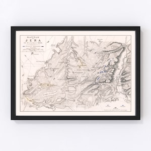 Battle of Jena Map 1806 Old Map of Battle of Jena Art Vintage Print ...