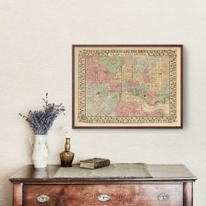 Baltimore Map 1870 - Old Map of Baltimore Maryland Art Vintage Print ...