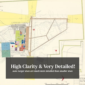 Stead Air Force Base Vicinity Map 1952, Vintage Stead Air Force Base Vicinity Map, Old Stead Air ...