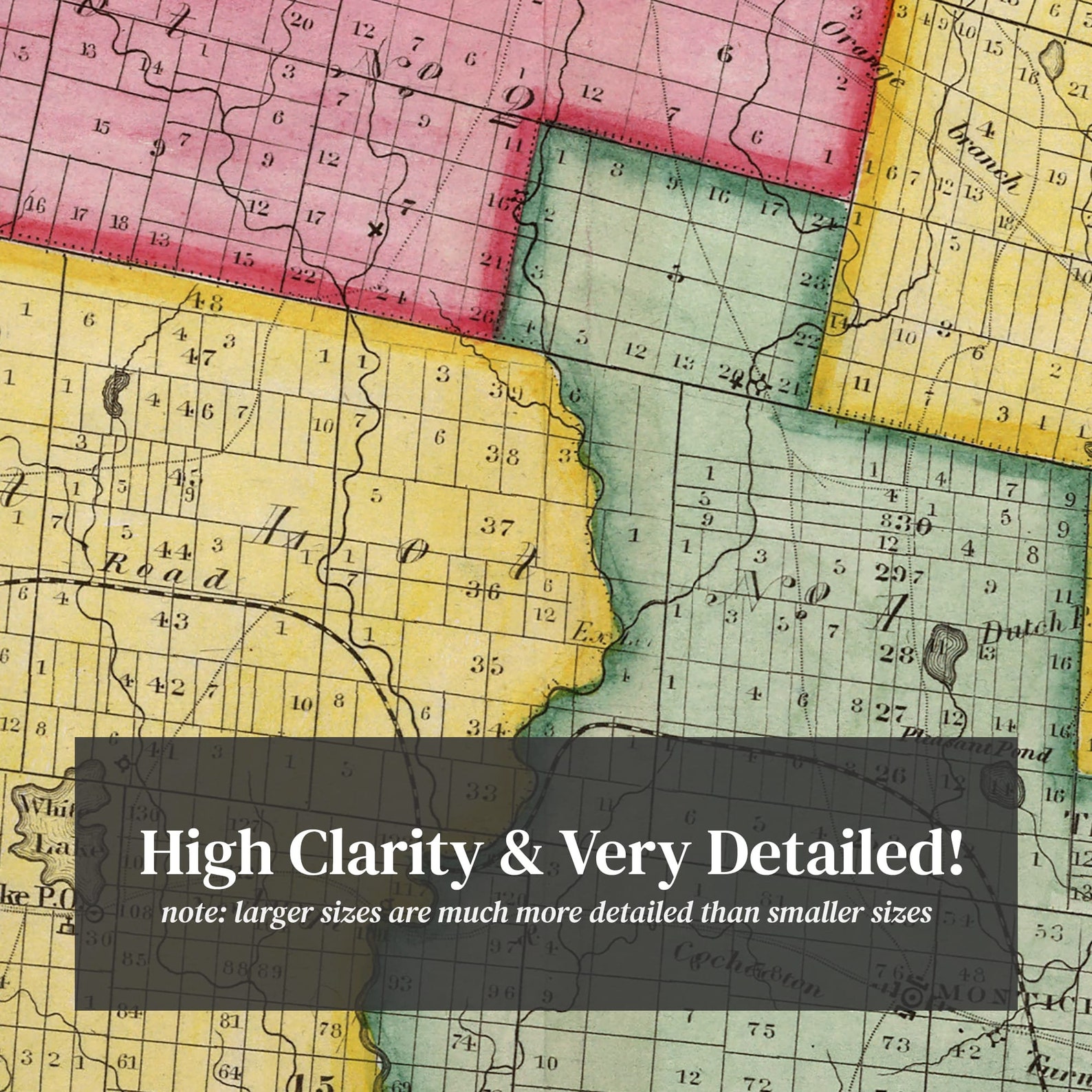 Sullivan County NY Map 1840 Old Map of Monticello New York - Etsy