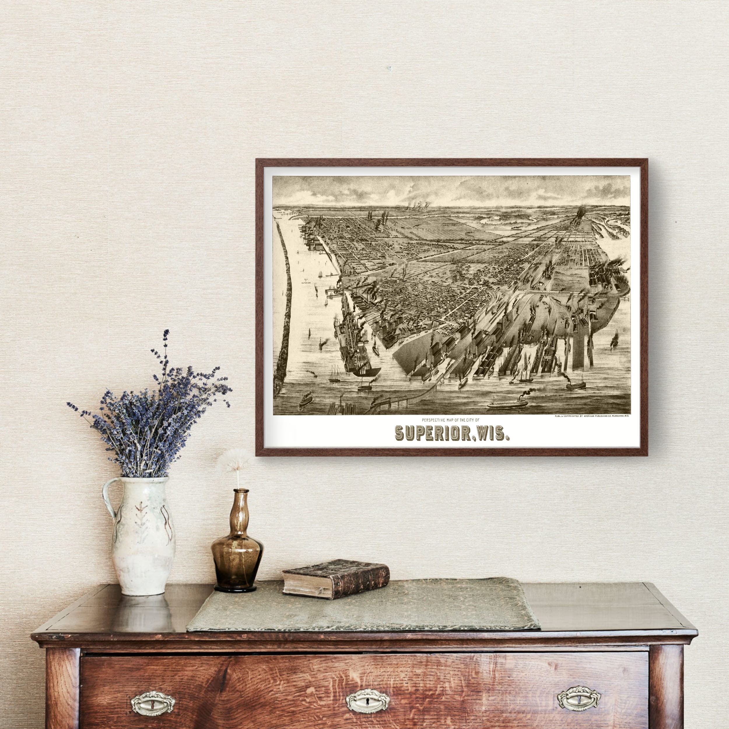 Superior Map 1893 Old Map of Superior Wisconsin Art Vintage - Etsy