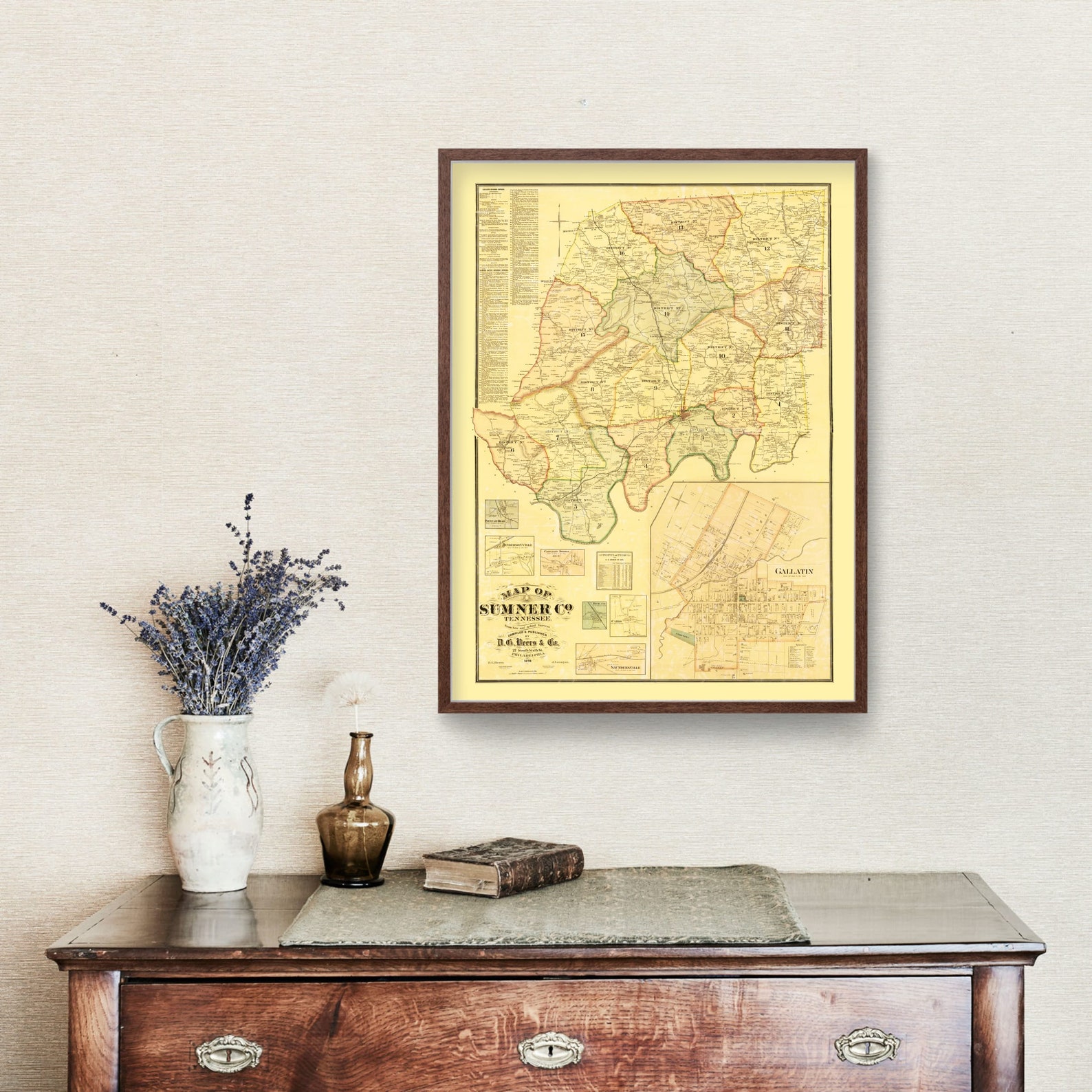 Sumner County Tennessee Map 1878 - Old Map of Sumner County Tennessee ...