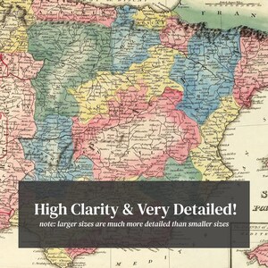 Portugal & Spain Map 1823 Old Map of Portugal and Spain Art Print ...