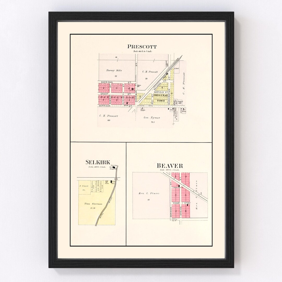 West Branch Map 1903, Vintage West Branch Map, Old West Branch Michigan ...