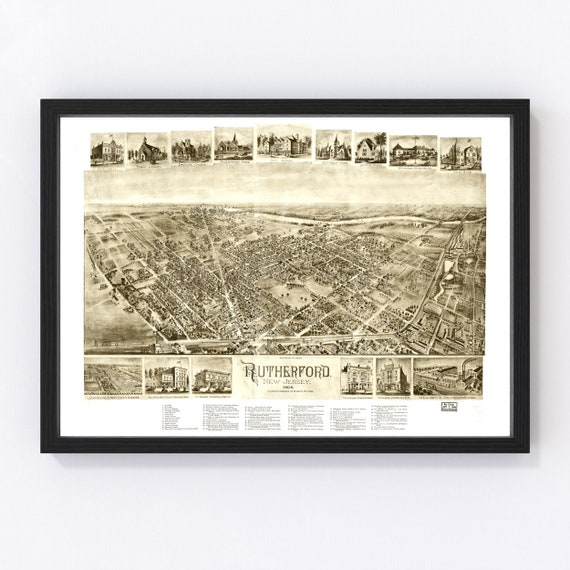 Rutherford Map 1904 Old Map of Rutherford New Jersey Art - Etsy