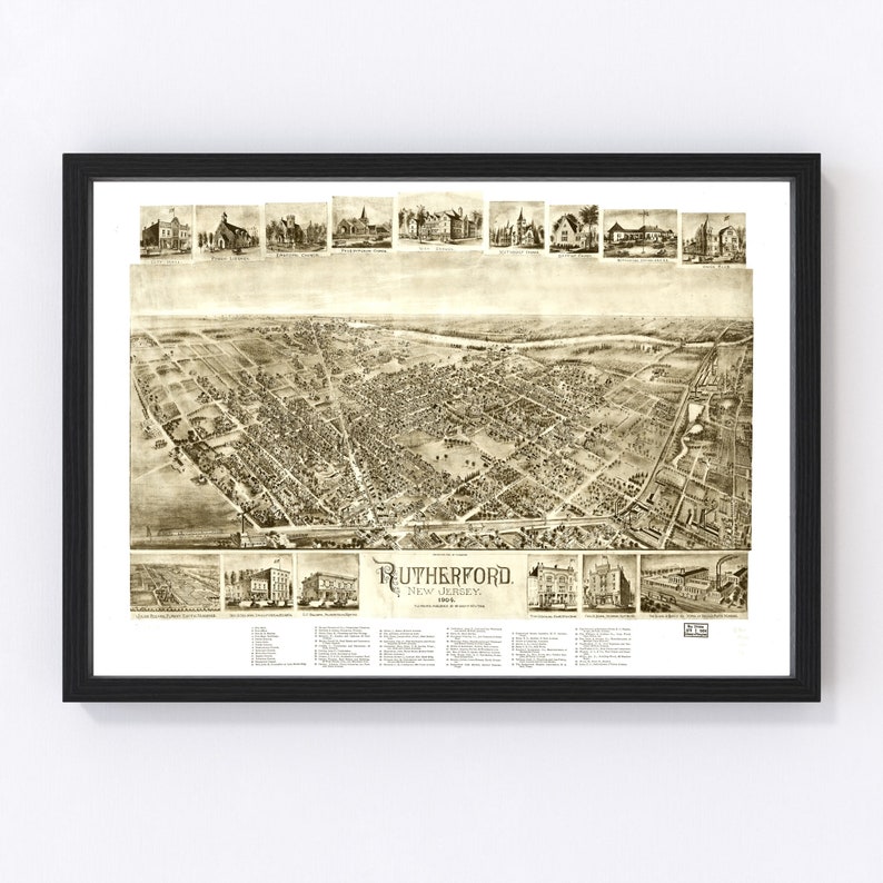 Rutherford Map 1904 Old Map of Rutherford New Jersey Art - Etsy