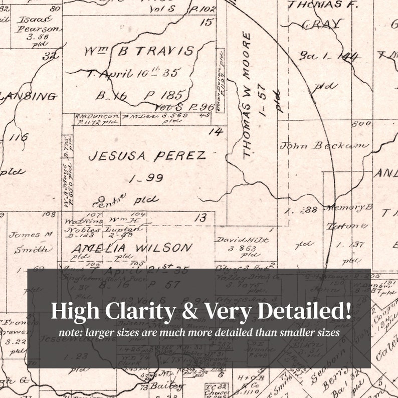 Hays County Texas Map 1880 Old Map of Hays County Texas Art - Etsy