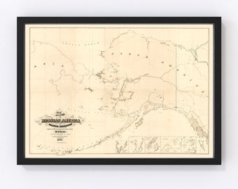 Framed Map of Alaska - Etsy