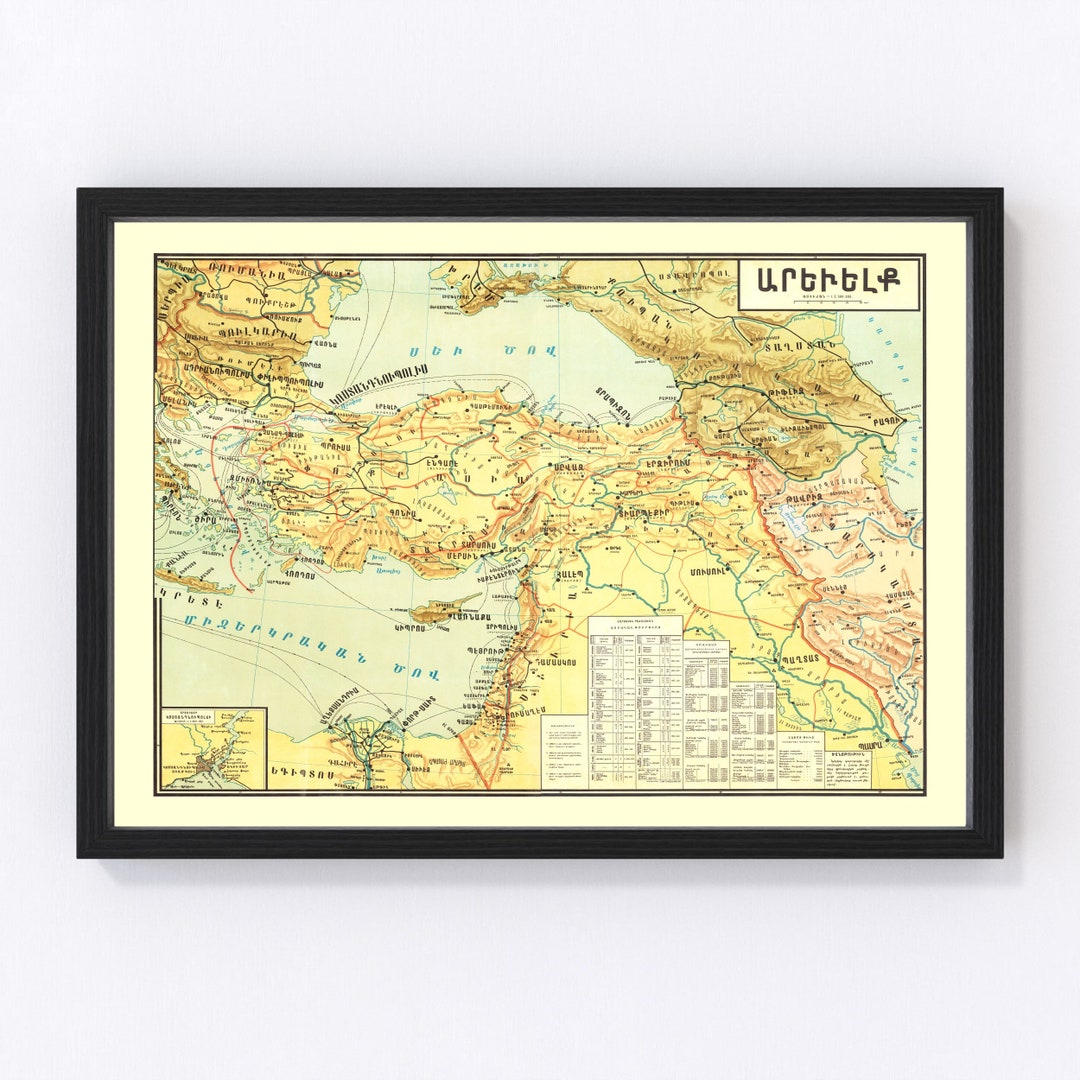 Turkey Map 1900, Vintage Turkey Map, Old Turkey Art, Wall Art Gift for ...
