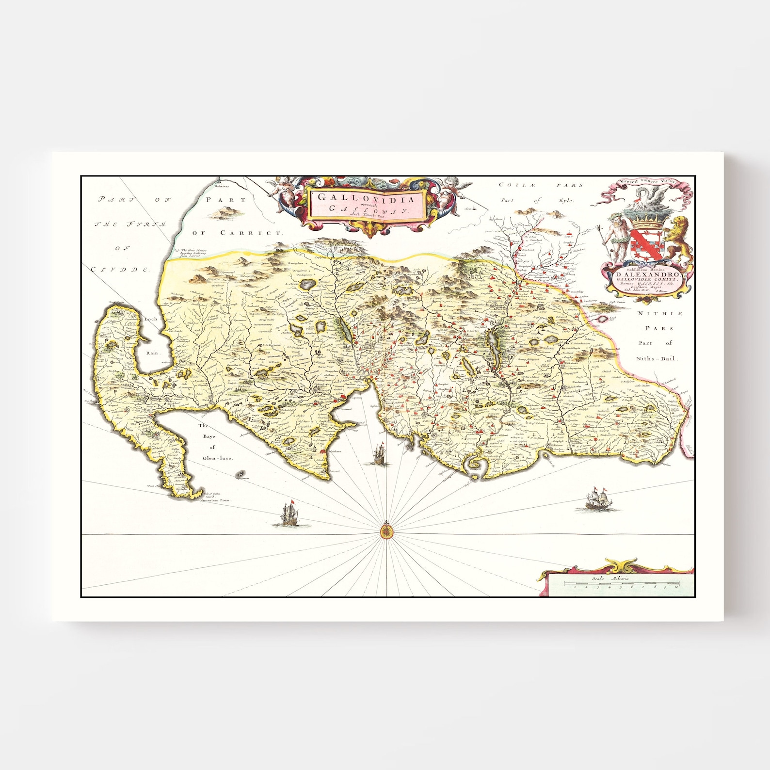 Galloway Map 1665 Old Map of Galloway Scotland Art Vintage - Etsy