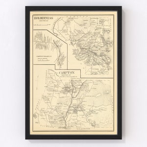 Campton Map 1892, Vintage Campton Map, Old Campton New Hampshire Art ...