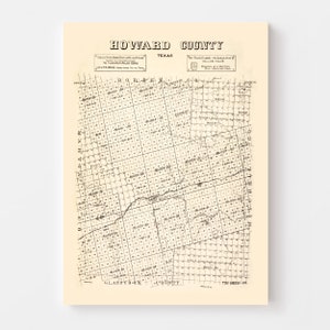 Howard County Texas Map 1890 Old Map of Howard County Texas Art Vintage ...