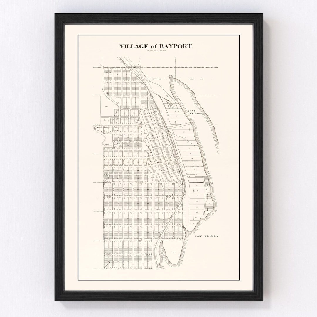 Bayport Map 1938, Vintage Bayport Map, Old Bayport Minnesota Art, Wall ...