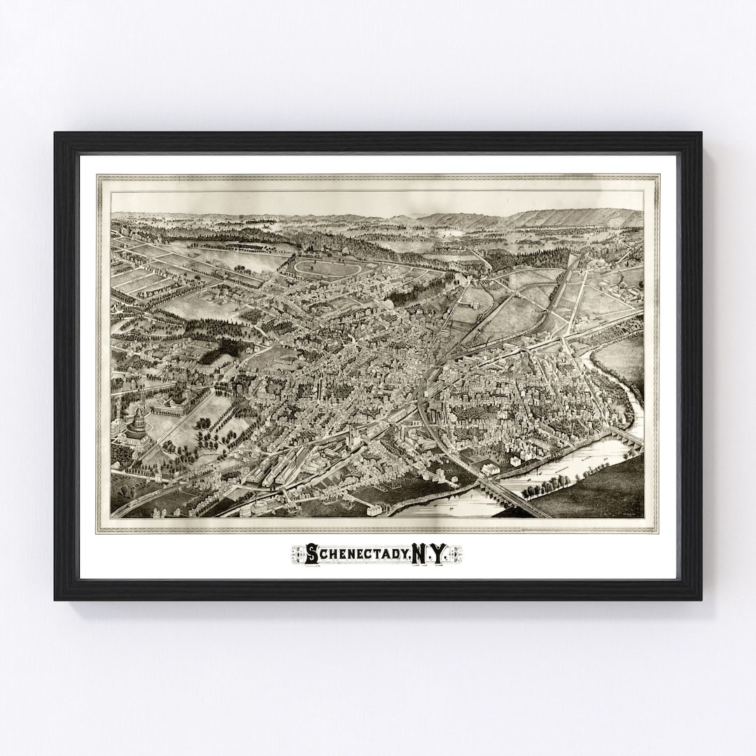 Schenectady Map 1882 - Old Map of Schenectady New York Art Vintage ...