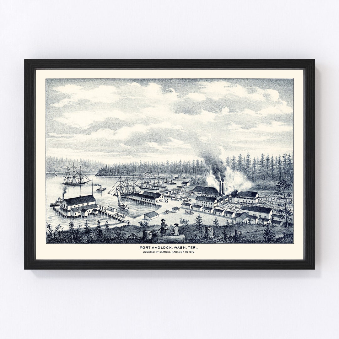 Port Hadlock Map 1889 Old Map of Port Hadlock Washington Art Vintage ...