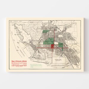 Richmond Map 1910 Old Map of Richmond California Art Vintage Print ...