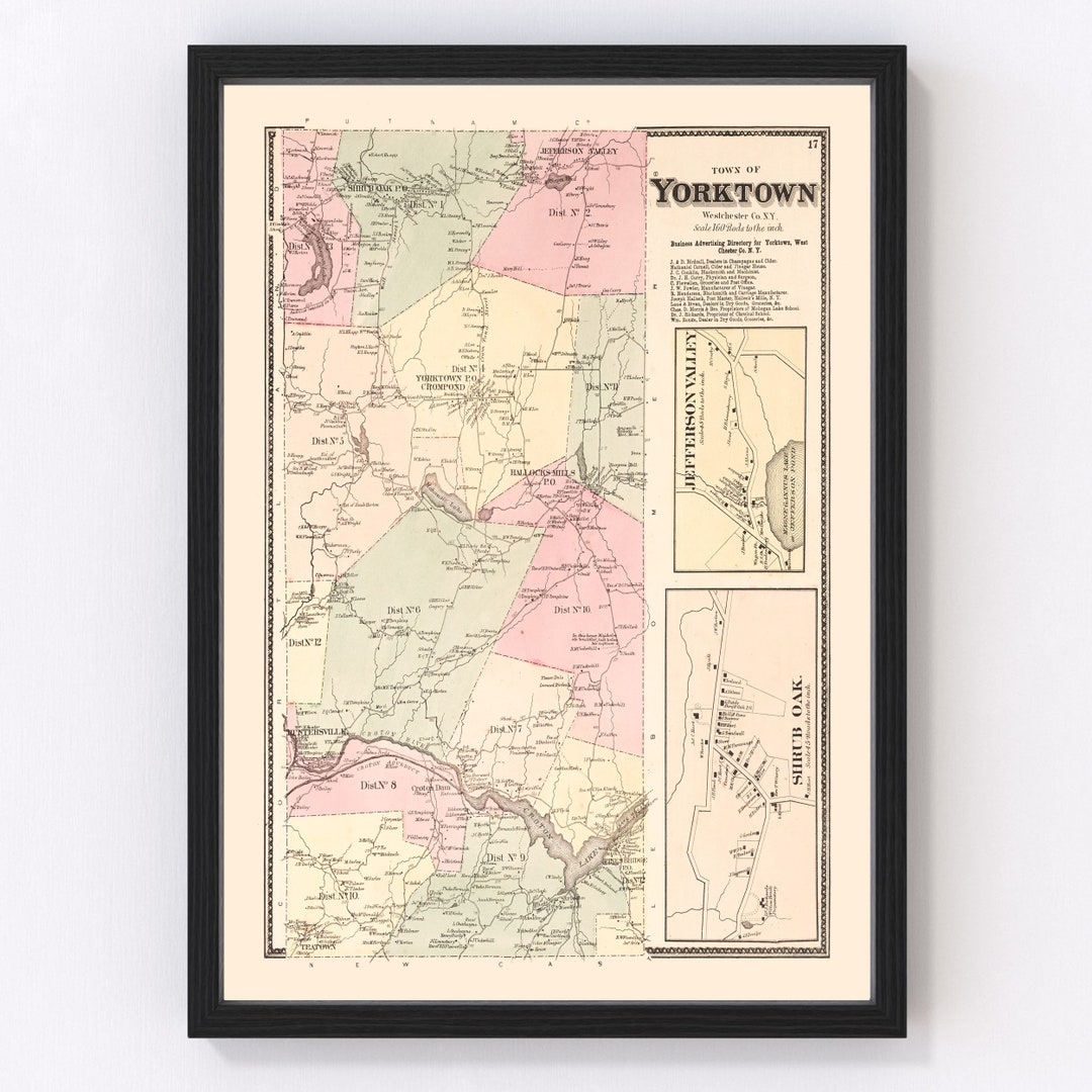 Jefferson Valley Map 1867 Old Map of Jefferson Valley New York Art ...