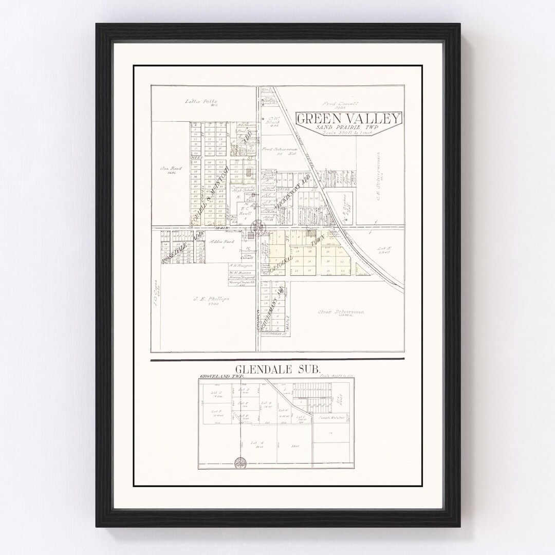 Green Valley Map 1929, Vintage Green Valley Map, Old Green Valley ...