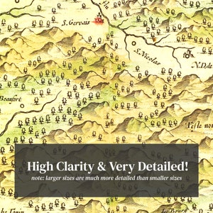 The Savoy Region Map 1665 Old Map of the Savoy Region Italy, France Art ...