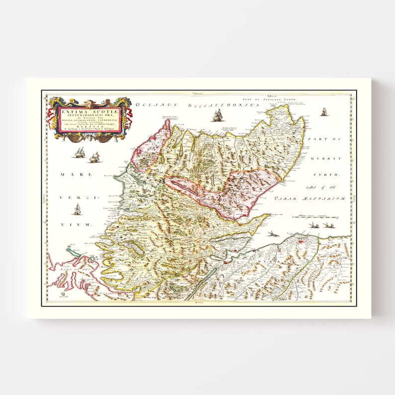 The Scottish Highlands Map 1665 Old Map of the Scottish - Etsy