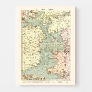 The Irish Channel Map 1905 Old Map of the Irish Channel Art - Etsy