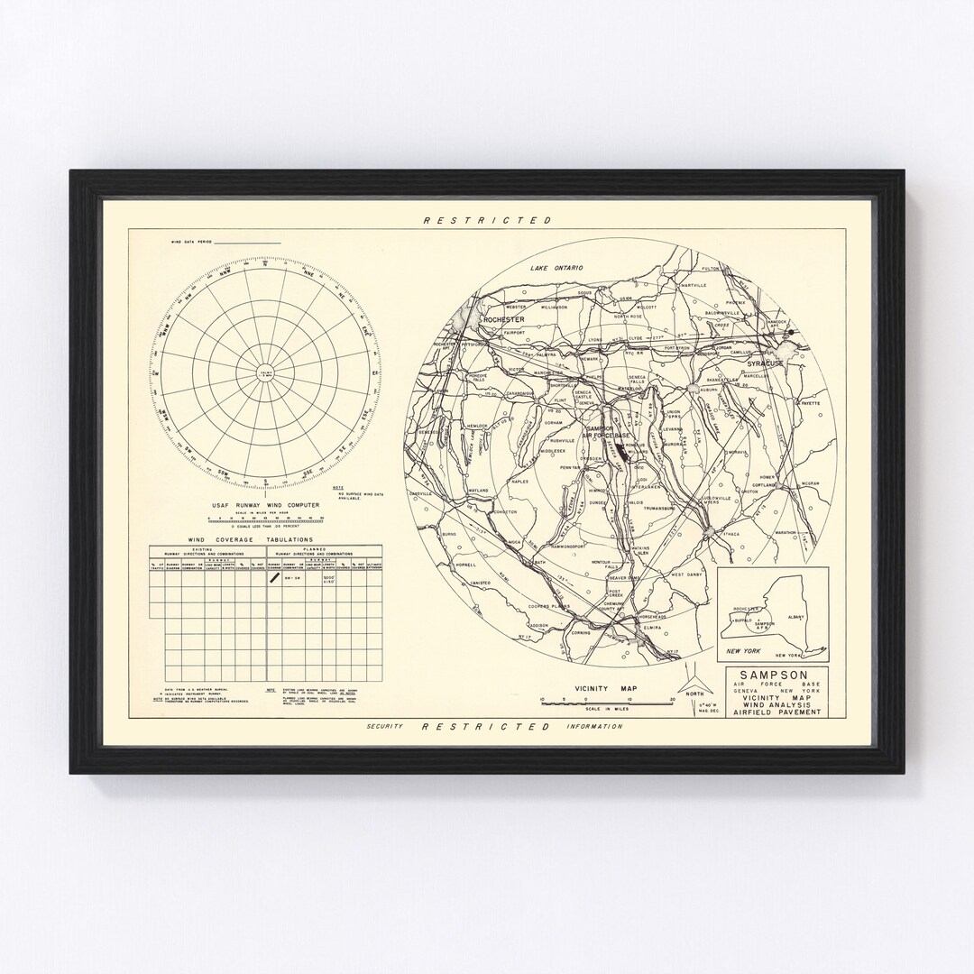 Sampson Air Force Base Vicinity Map 1951 Old Map of Sampson Air Force ...