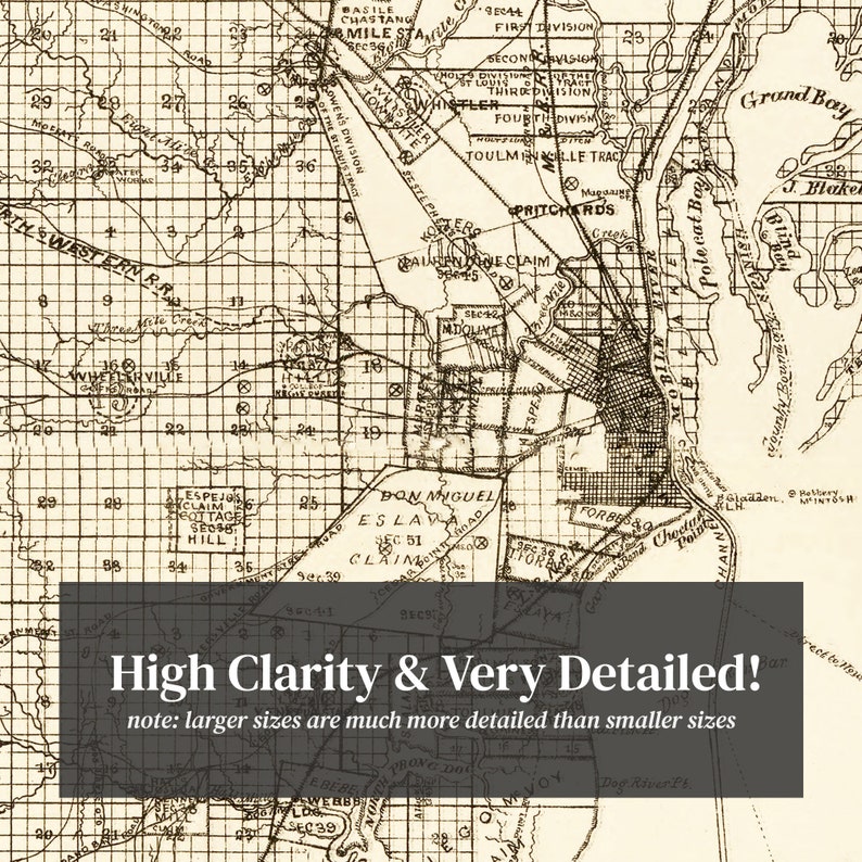 Mobile County Alabama Map 1895 Old Map of Mobile County - Etsy