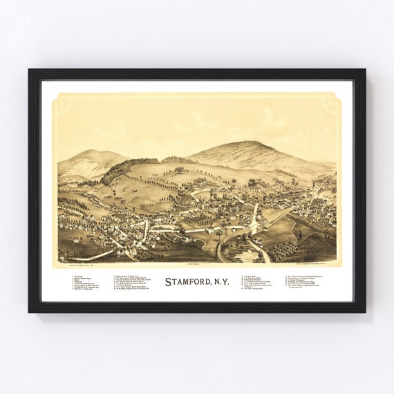 Stamford Map 1890 Old Map of Stamford New York Art Vintage - Etsy