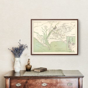 Karachi Map 1888 - Old Map of Karachi Pakistan Art Vintage Print Framed ...