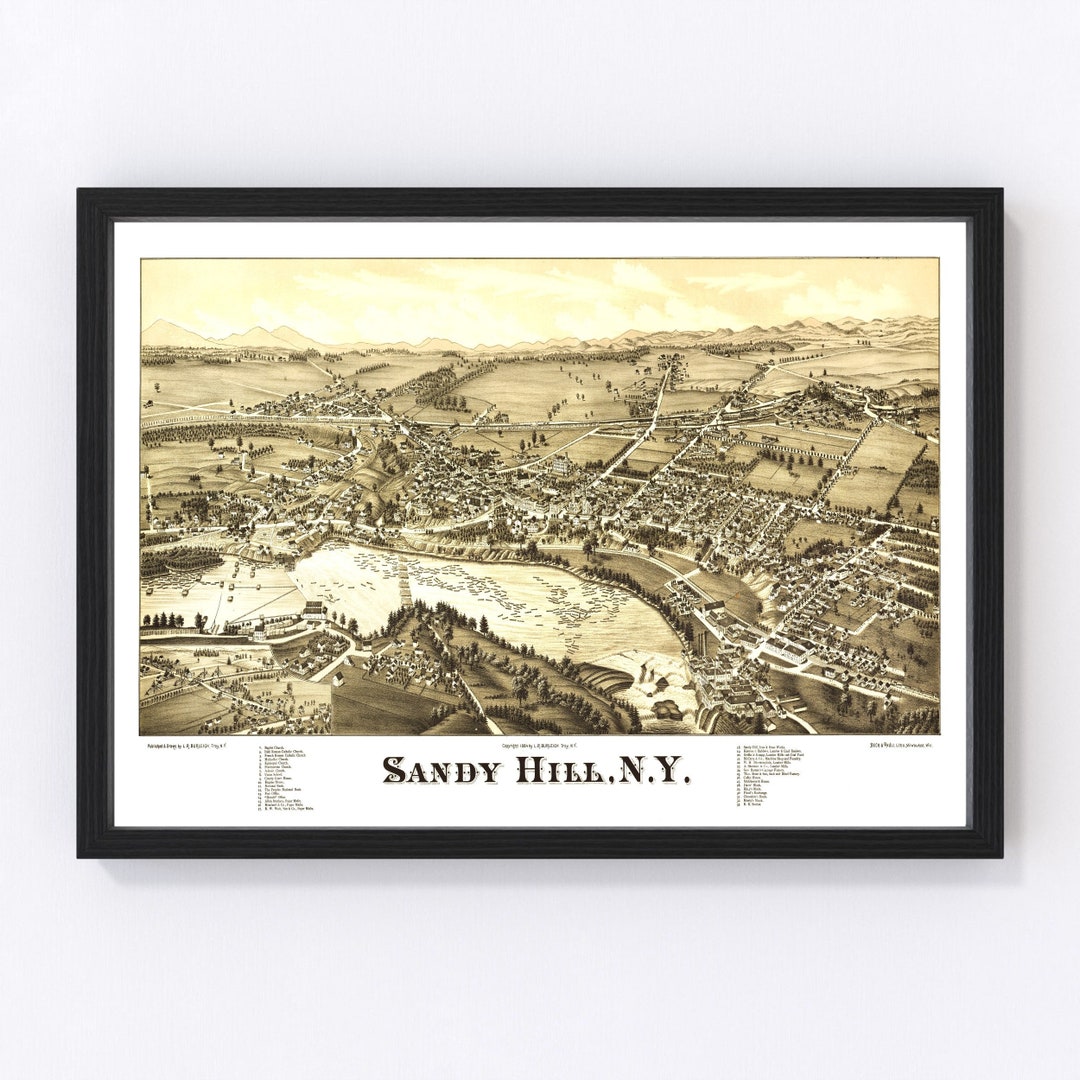 Sandy Hill Map 1884, Vintage Sandy Hill Map, Old Sandy Hill New York ...