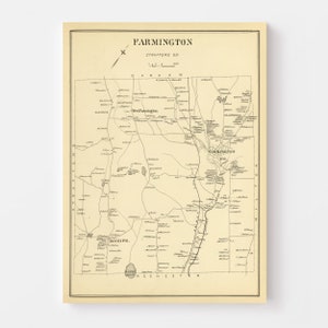Farmington Map 1892, Vintage Farmington Map, Old Farmington New ...