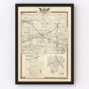 Perry County Map 1876, Vintage Perry County Map, Old Perry County ...