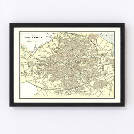 Dublin Map 1901 Old Map of Dublin Ireland Art Vintage Print - Etsy