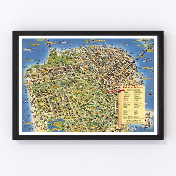 San Francisco Map 1952 Old Map of San Francisco California - Etsy