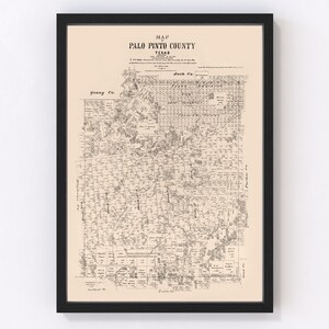Palo Pinto County Texas Map 1879 - Old Map of Palo Pinto County Texas ...