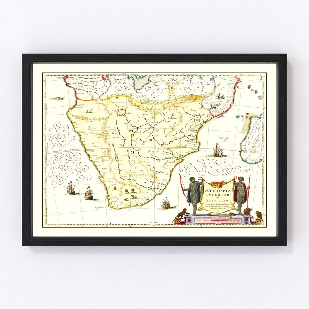 Southern Ethiopia Map 1665 Old Map of Southern Ethiopia Ethiopia Art ...