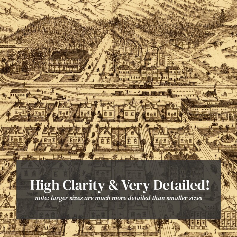 Central City Map 1887, Vintage Central City Map, Old Central City ...