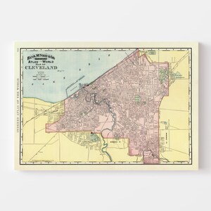Cleveland Map 1897 Old Map of Cleveland Ohio Art Vintage Print Framed ...