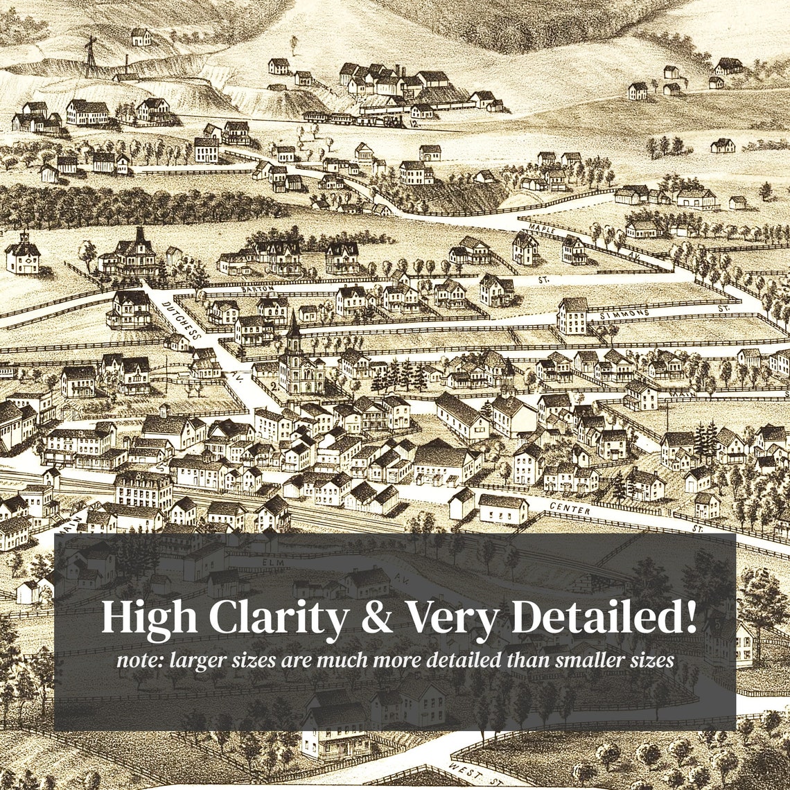 Millerton Map 1887 Old Map of Millerton New York Art Vintage - Etsy