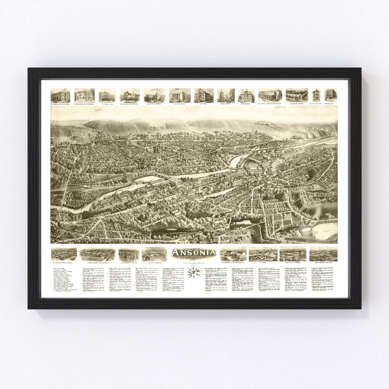 Ansonia Map 1921 Old Map of Ansonia Connecticut Art Vintage - Etsy