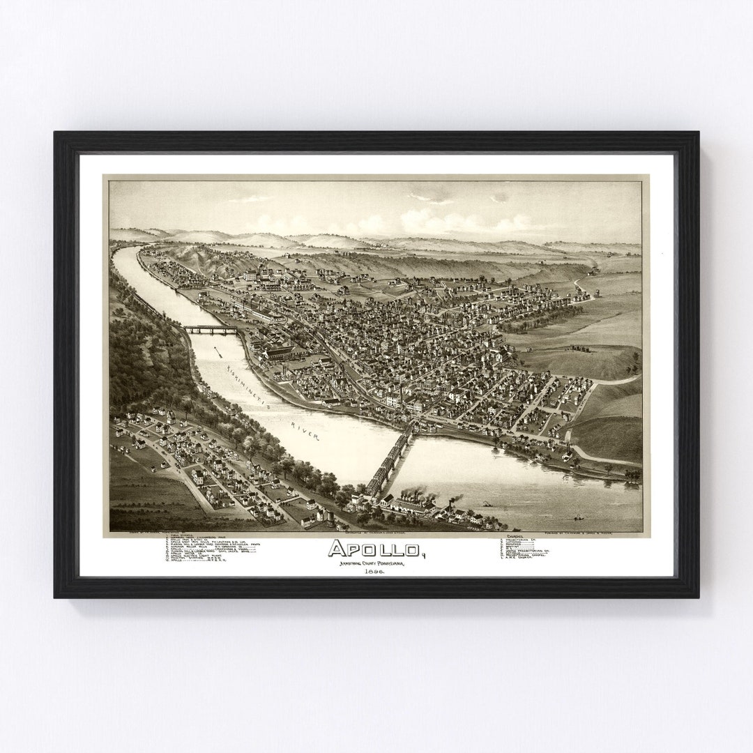 Apollo Map 1896 Old Map of Apollo Pennsylvania Art Vintage - Etsy